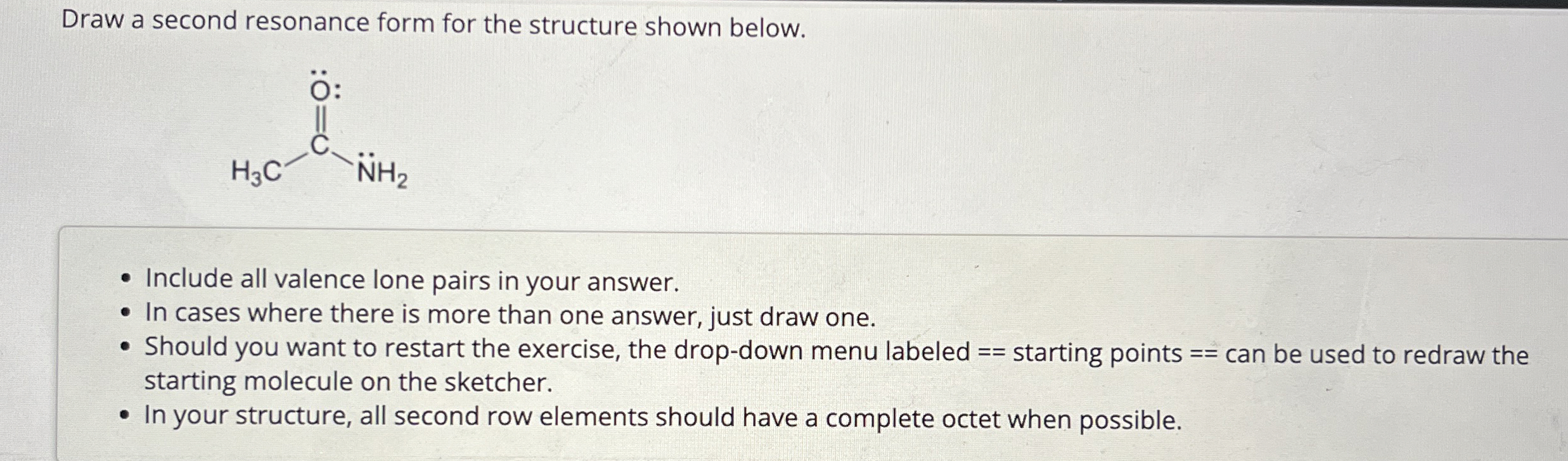 Solved Draw a second resonance form for the structure shown | Chegg.com