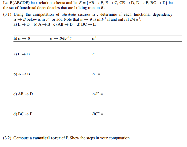 Let R(ABCDE) ﻿be a relation schema and let | Chegg.com