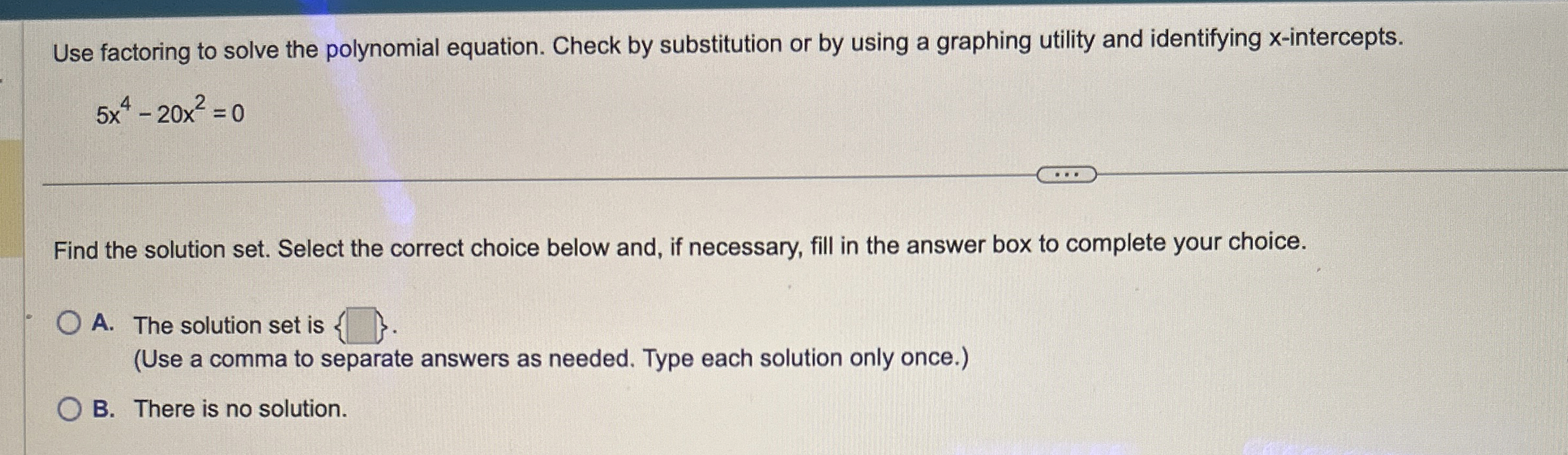 Solved Use factoring to solve the polynomial equation. Check | Chegg.com