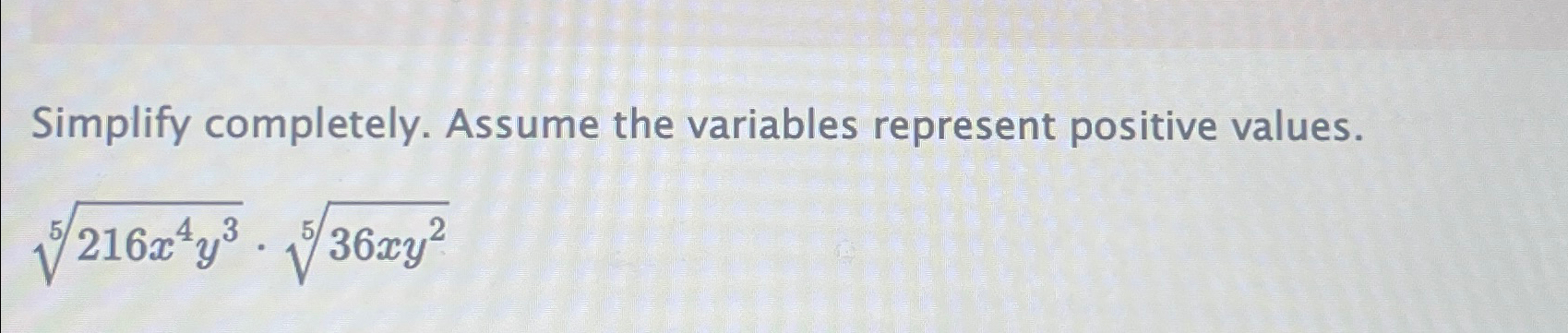 Solved Simplify completely. Assume the variables represent | Chegg.com