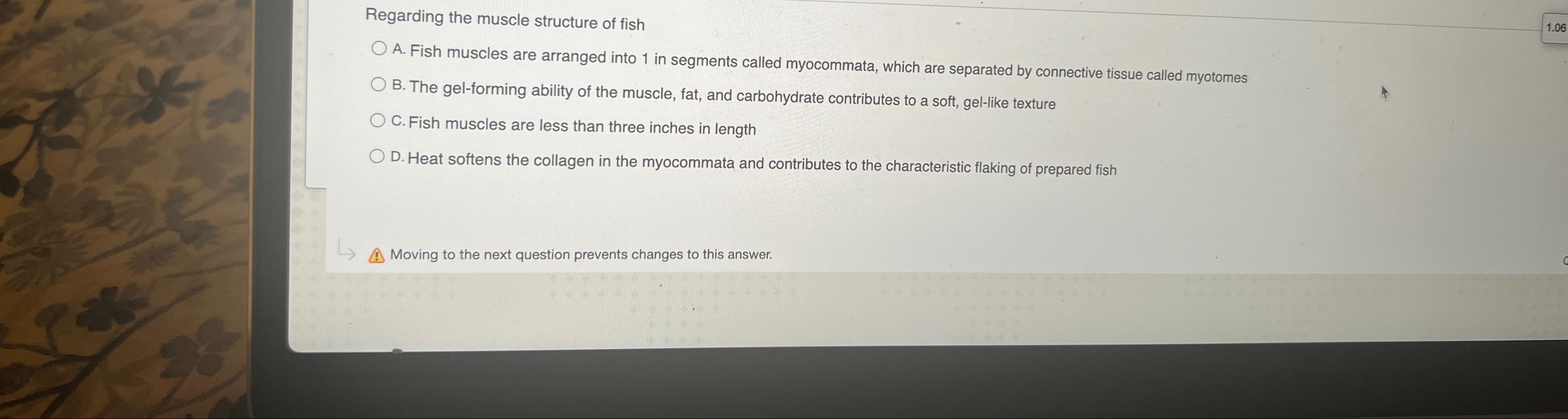 Solved Regarding the muscle structure of fishA. ﻿Fish | Chegg.com