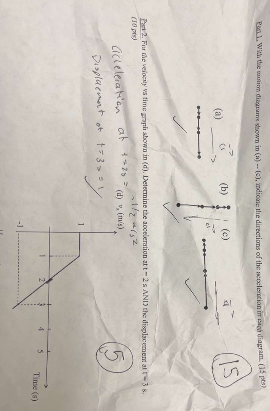 Solved Part 1. ﻿With the motion diagrams shown in (a) - (c), | Chegg.com