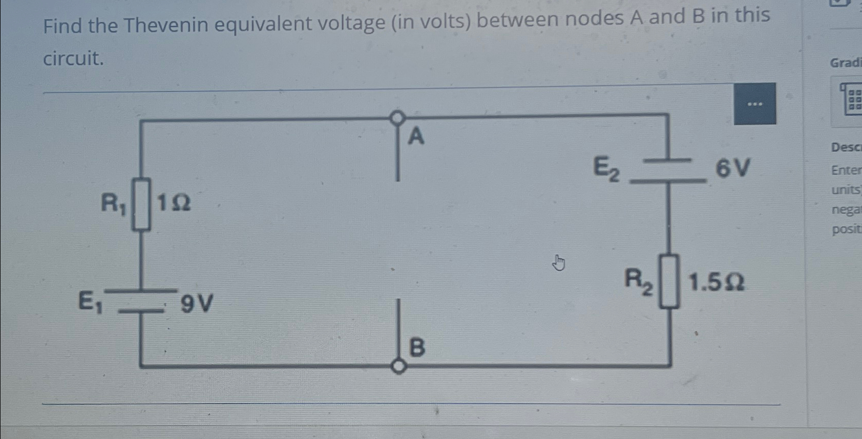 Solved Find the Thevenin equivalent voltage (in volts) | Chegg.com
