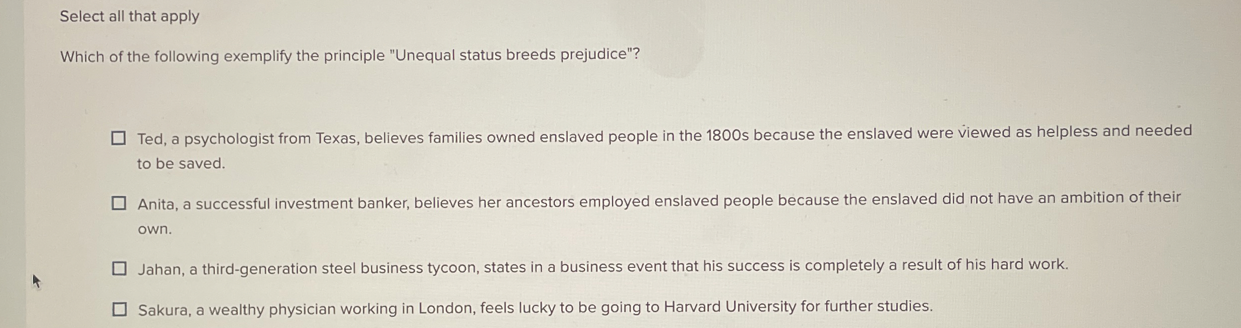 Solved Select all that applyWhich of the following exemplify | Chegg.com