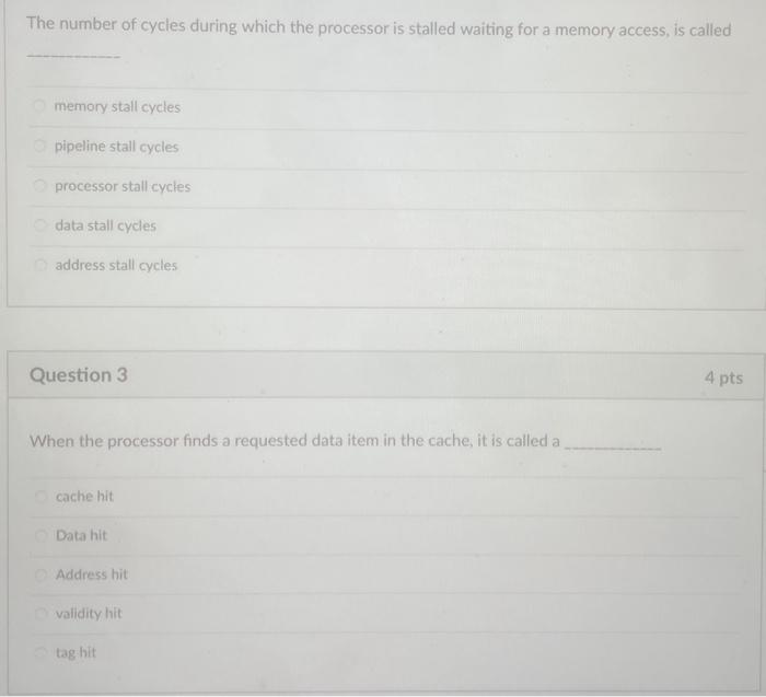 Solved The number of cycles during which the processor is | Chegg.com