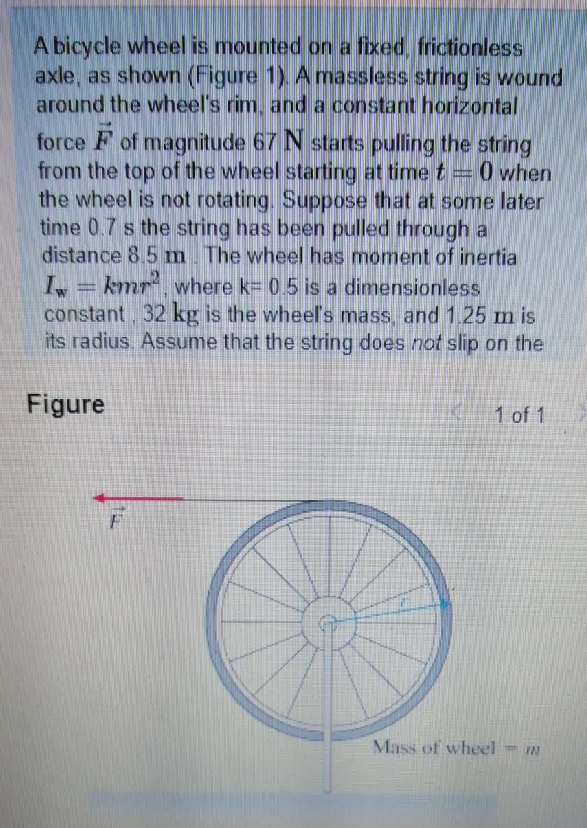Solved IN A bicycle wheel is mounted on a fixed, | Chegg.com