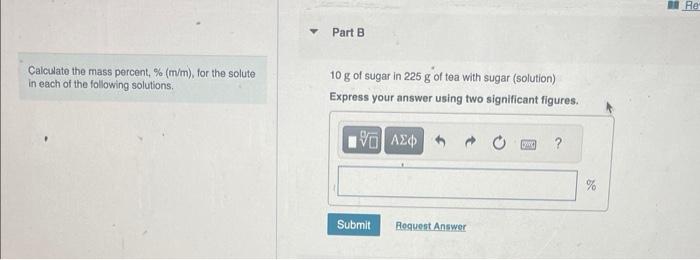 Solved Calculate the mass percent, \% (m/m), for the solute | Chegg.com