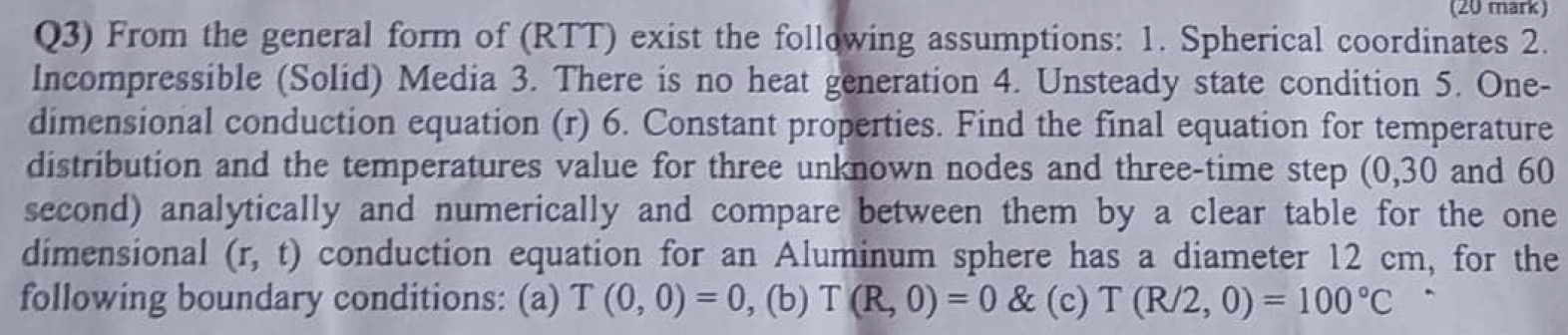 Solved Q3) ﻿From the general form of (RTT) ﻿exist the | Chegg.com