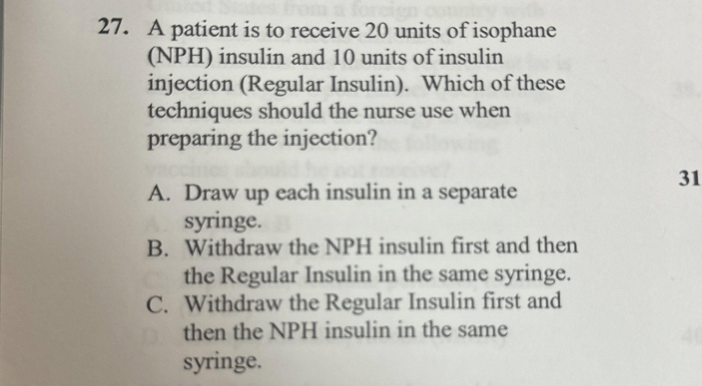 Solved A patient is to receive 20 ﻿units of isophane (NPH) | Chegg.com