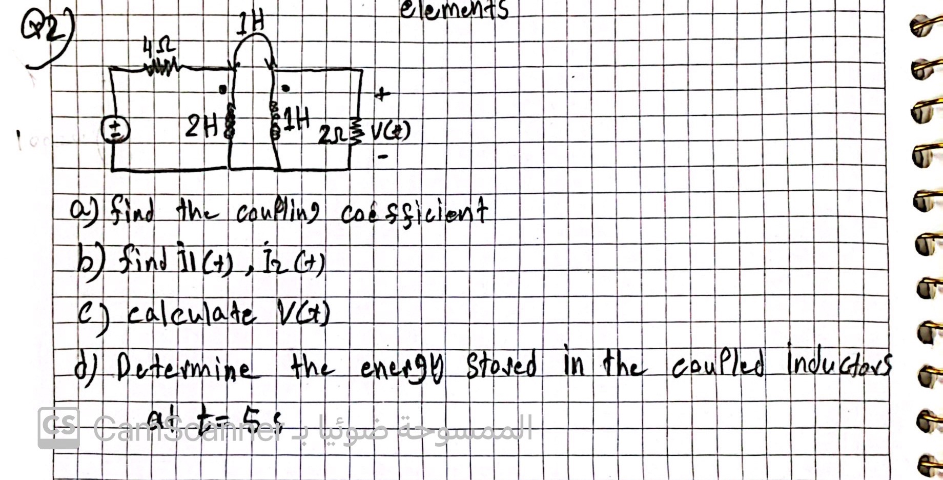 Q2)elementsa) ﻿find the coupling coefficientb) ﻿find | Chegg.com