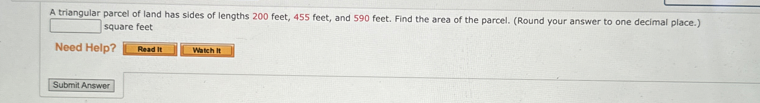 Solved A triangular parcel of land has sides of lengths 200 | Chegg.com