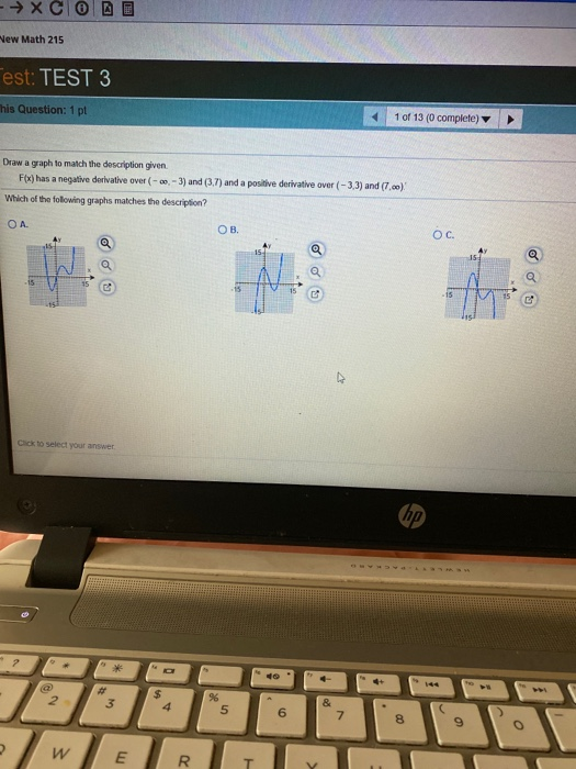 Solved -→ XCO DE New Math 215 Cest: TEST 3 This Question: 1 | Chegg.com
