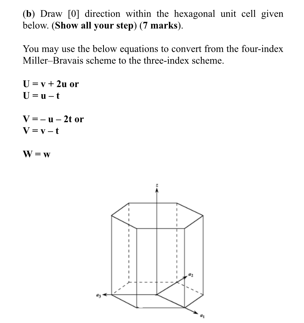 Solved (b) ﻿Draw [0] ﻿direction within the hexagonal unit | Chegg.com