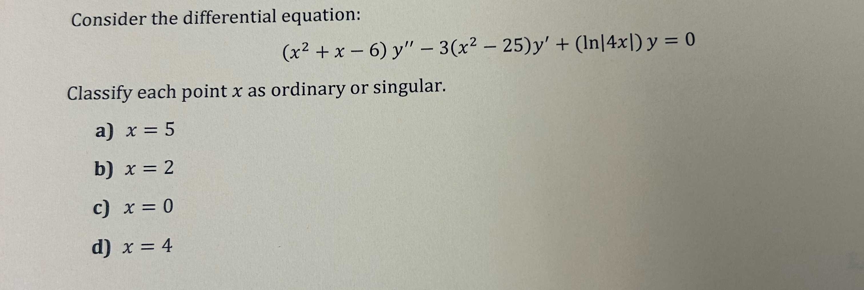 Solved Consider the differential | Chegg.com