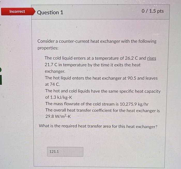 Solved Consider a counter-current heat exchanger with the | Chegg.com