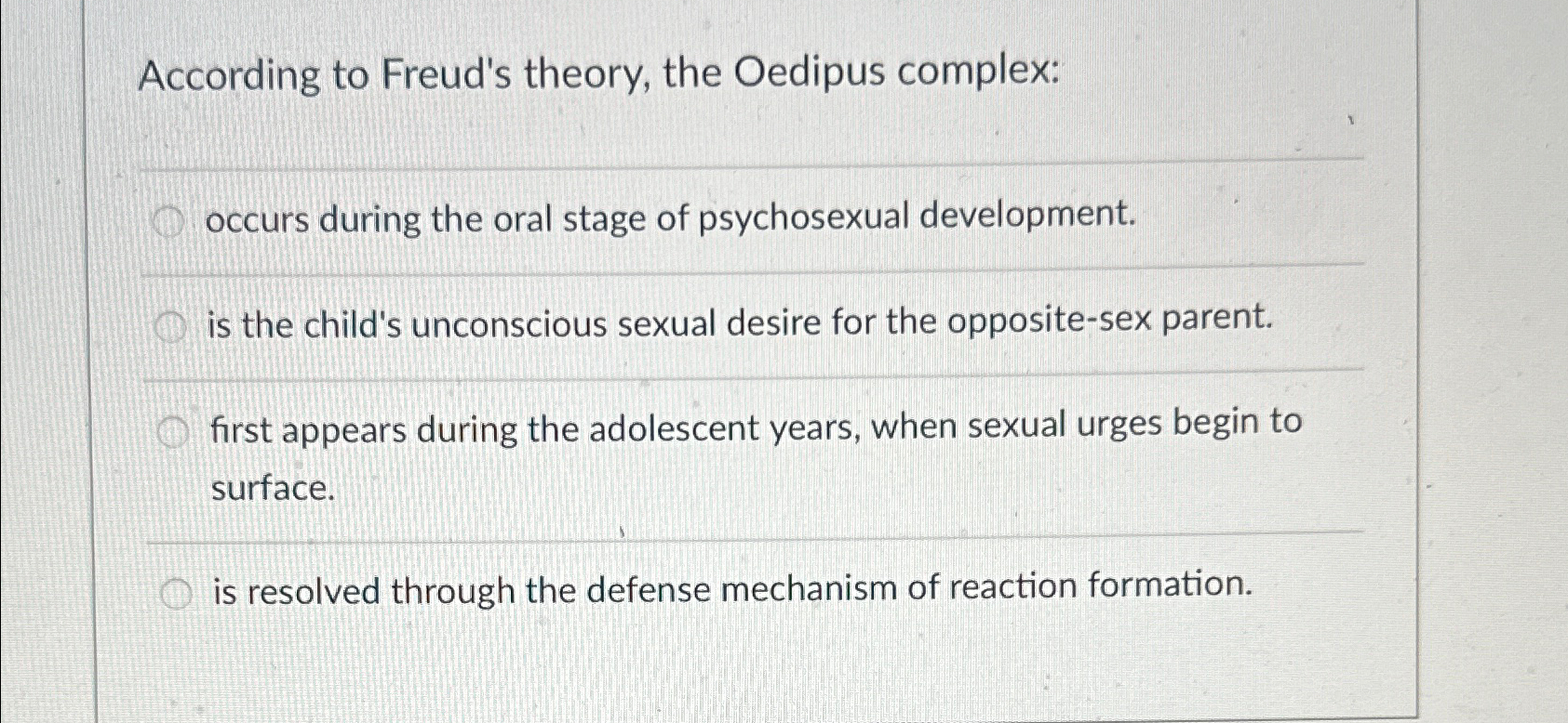 Solved According to Freud's theory, the Oedipus | Chegg.com