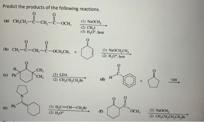 Solved Predict the products of the following reactions. (a) | Chegg.com