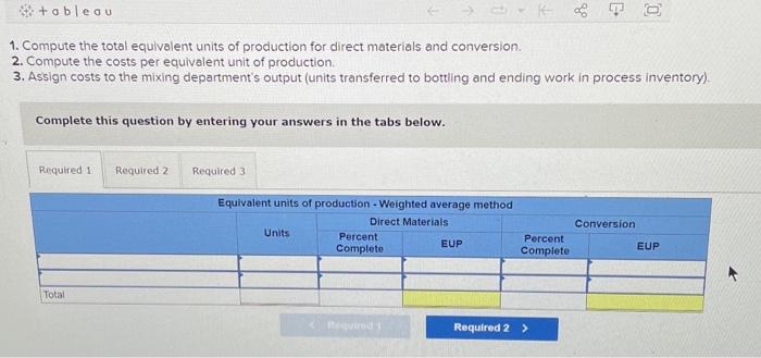 Tableau DA 20-2 (Static): Exercise, Computing cost | Chegg.com