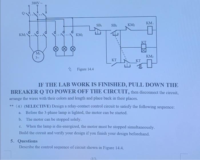 Solved IF THE LAB WORK IS FINISHED, PULL DOWN THE BREAKER Q | Chegg.com