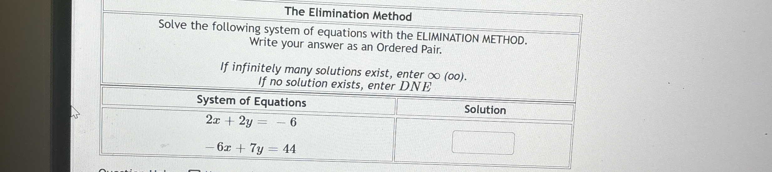 Solved The Elimination MethodSolve the following system of | Chegg.com