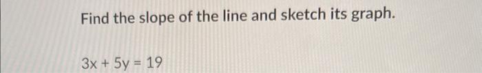 Solved Find the slope of the line and sketch its graph. | Chegg.com