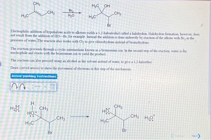 Solved CHE H3COH moto CH3 Biz CH3 H3C H20 HAC Br | Chegg.com