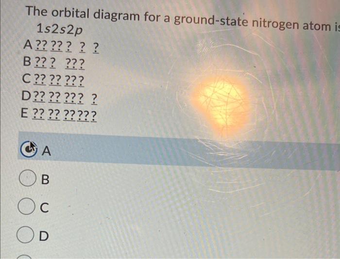 Solved The Orbital Diagram For A Ground State Nitrogen Atom