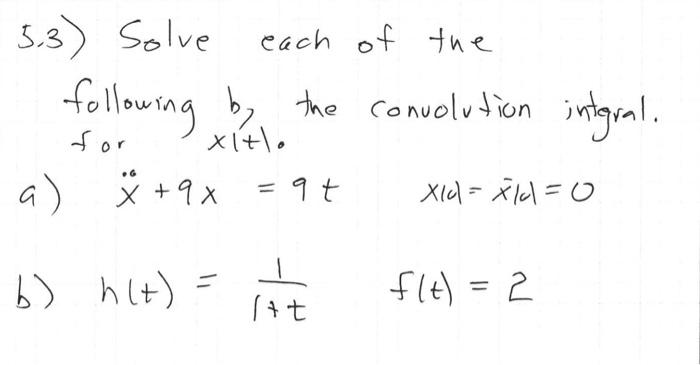Solved 5.3) Solve each of the following b, the convolution | Chegg.com