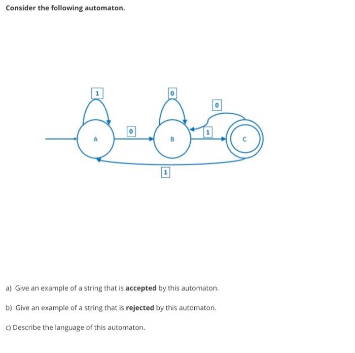 Solved Consider the following automaton. - a) Give an | Chegg.com
