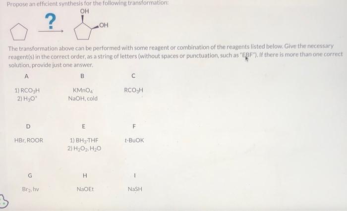 Solved Propose an efficient synthesis for the following | Chegg.com