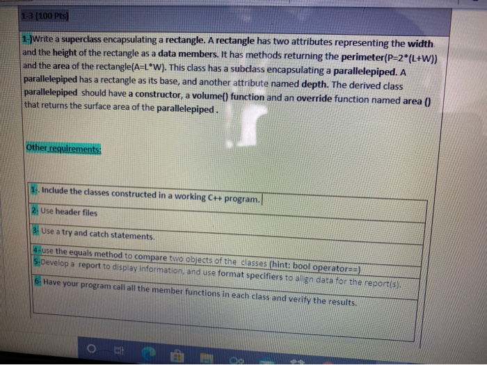 Solved 1-3 (100 Pts] 1-) Write a superclass encapsulating a | Chegg.com