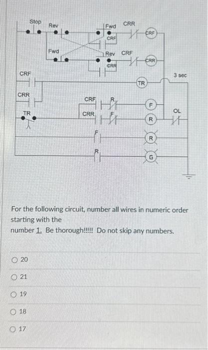 Solved For the following circuit, number all wires in | Chegg.com