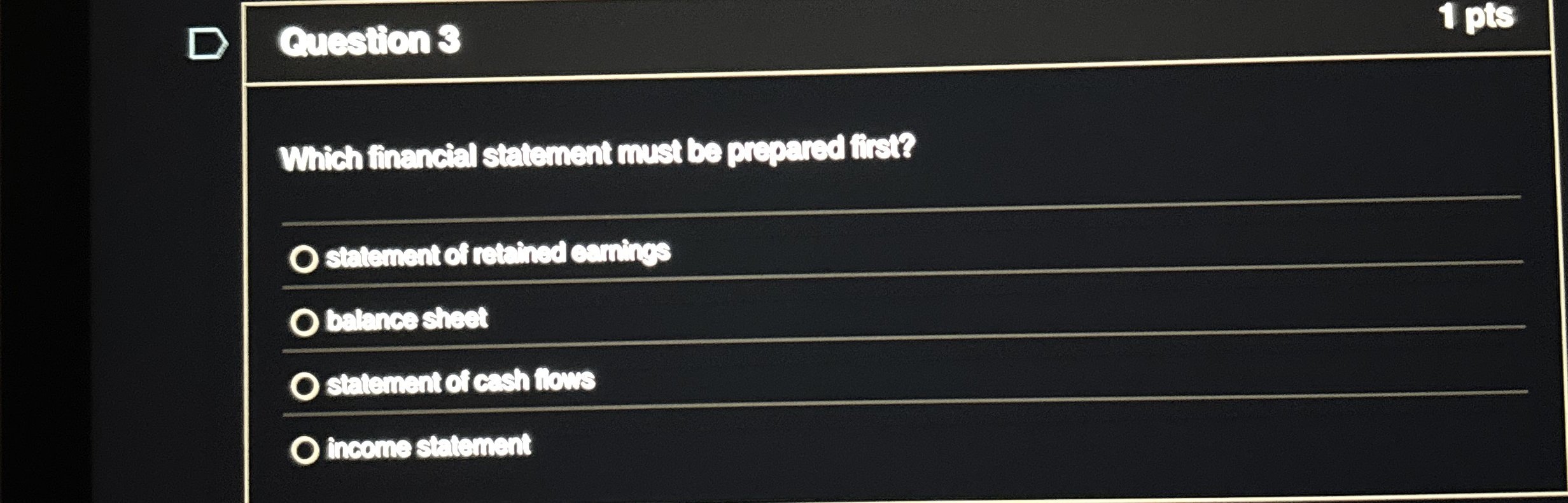 Solved Question 31 ﻿ptsWhich financial statement must be | Chegg.com