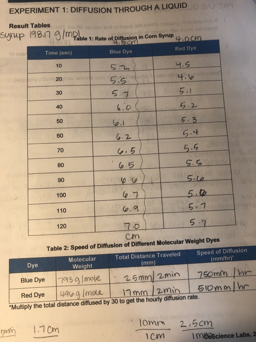 Diffusion evidence. 8 Post-Lab questions Изоляе | Chegg.com