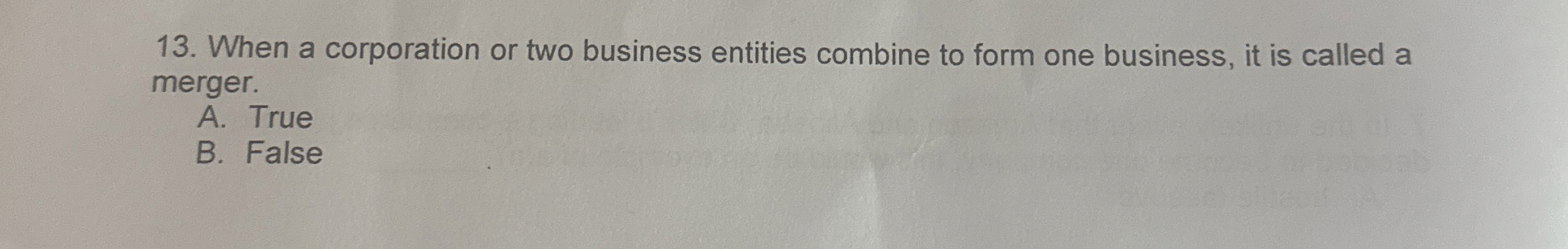 Solved When a corporation or two business entities combine | Chegg.com