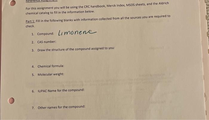 Solved For this assignment you will be using the CRC | Chegg.com