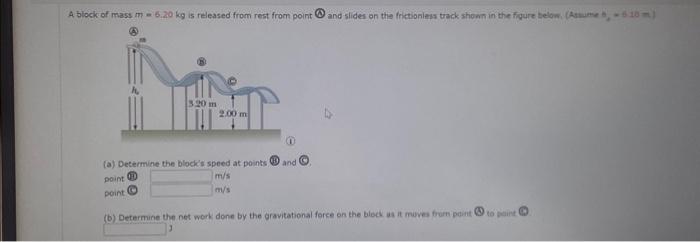 Solved A block mass m=6.20kg is released from rest from | Chegg.com
