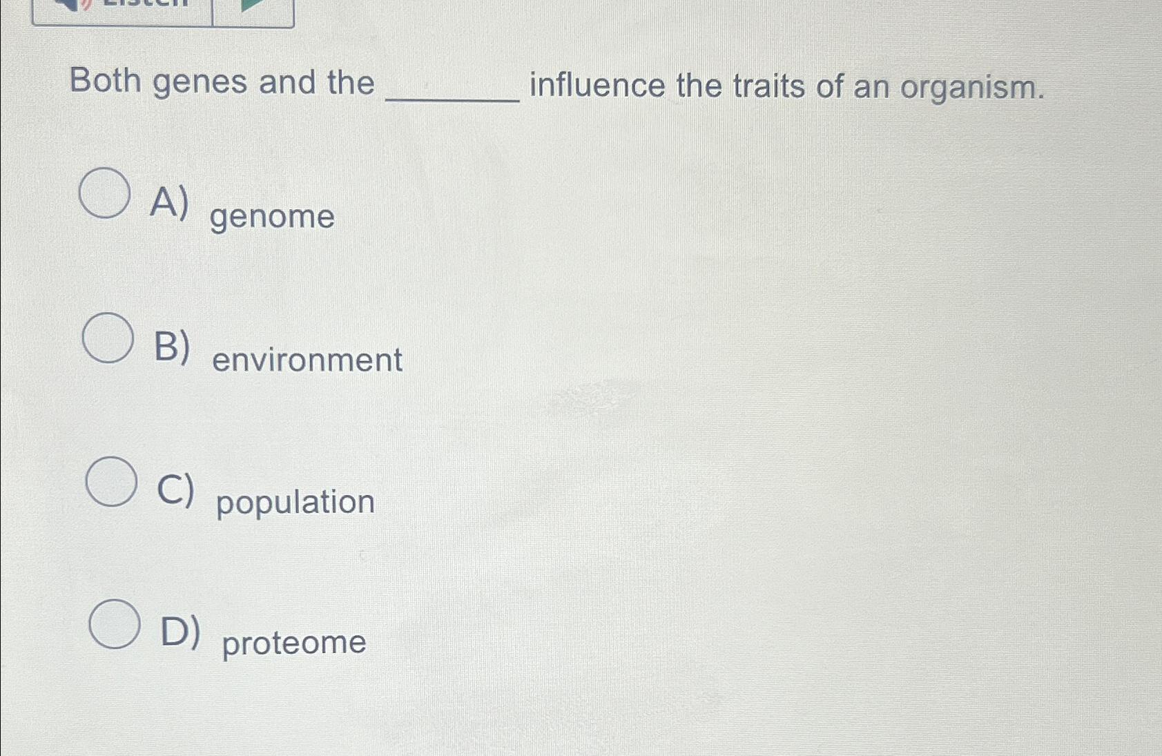 Solved Both genes and the influence the traits of an | Chegg.com
