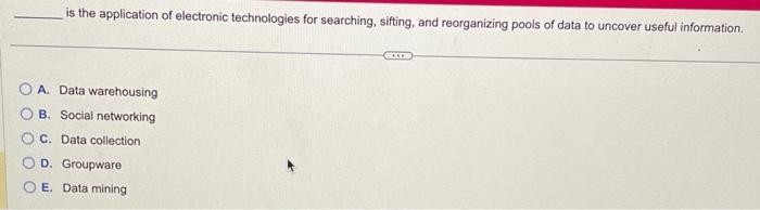 Solved is the application of electronic technologies for | Chegg.com