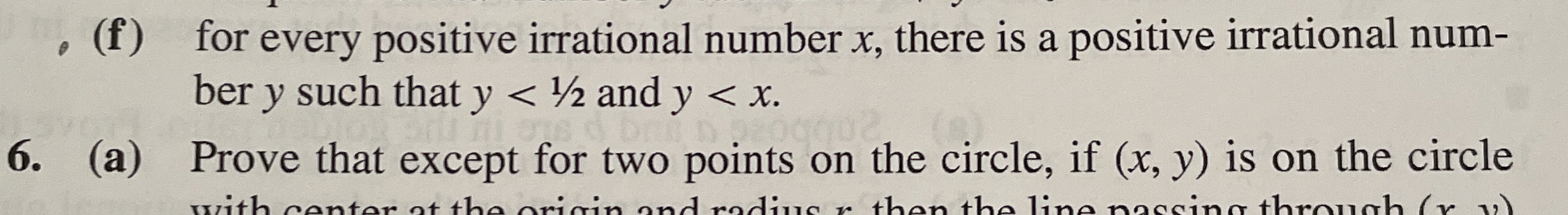 Solved (f) ﻿for every positive irrational number x, ﻿there | Chegg.com
