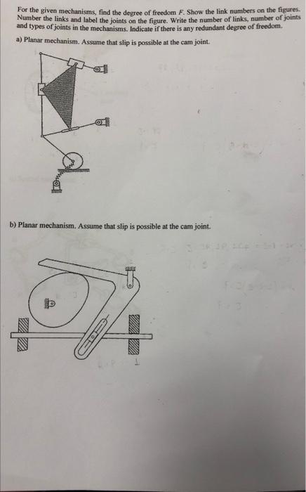 Solved For the given mechanisms, find the degree of freedom | Chegg.com