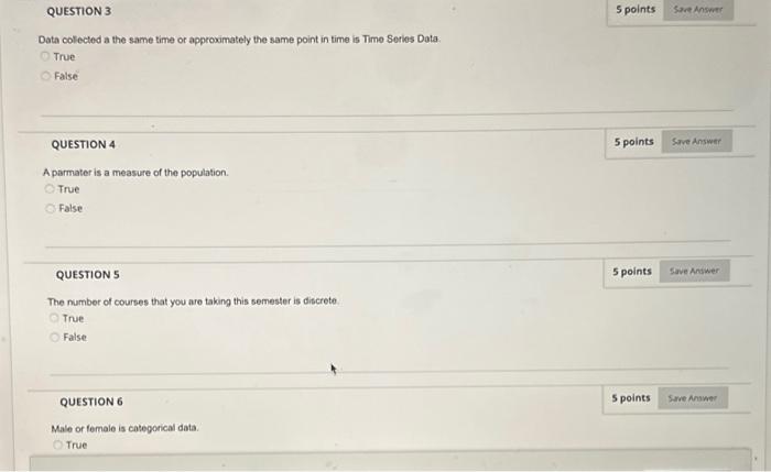 Solved Data collected a the same time or approximately the | Chegg.com