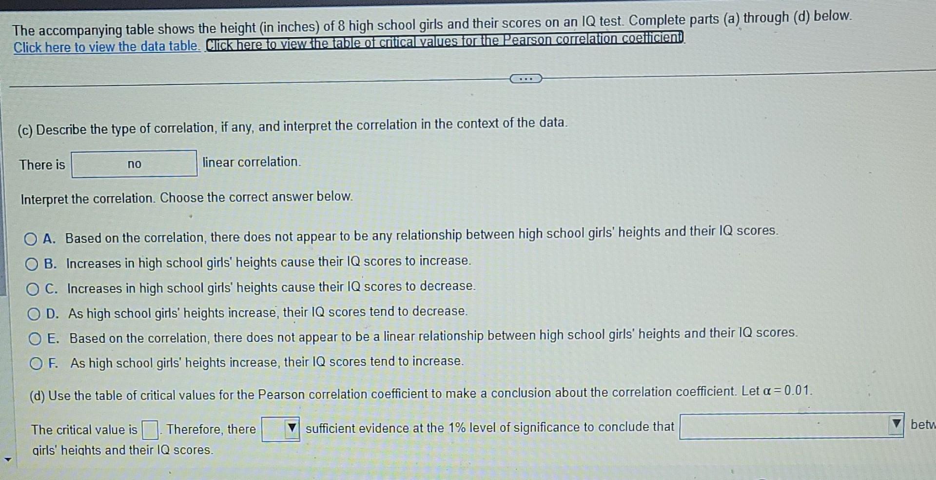 Solved Data Table\begin{tabular}{lcl} \hlinen & α=0.05 & | Chegg.com