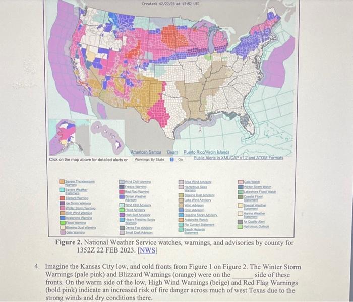 Solved Figure 1. Analyzed surface weather map with isobars, | Chegg.com
