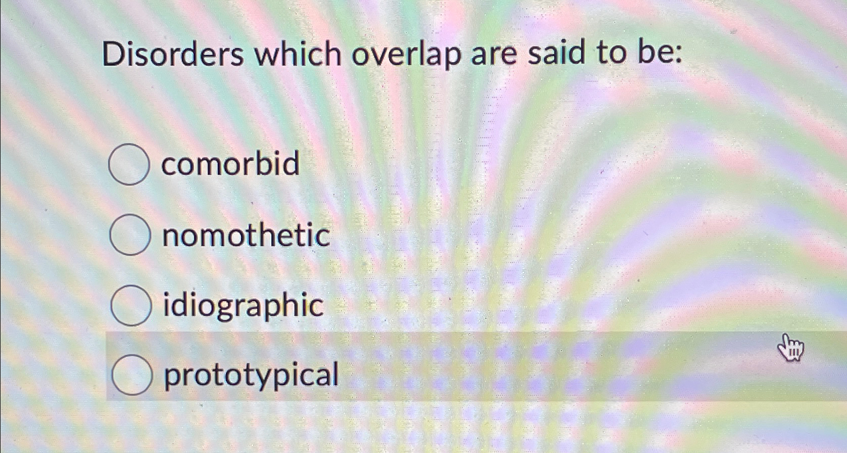 Solved Disorders which overlap are said to | Chegg.com