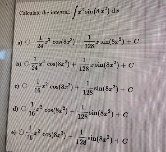 Solved Calculate the integral: 12 2 arctan(x) dx a) O 2x | Chegg.com