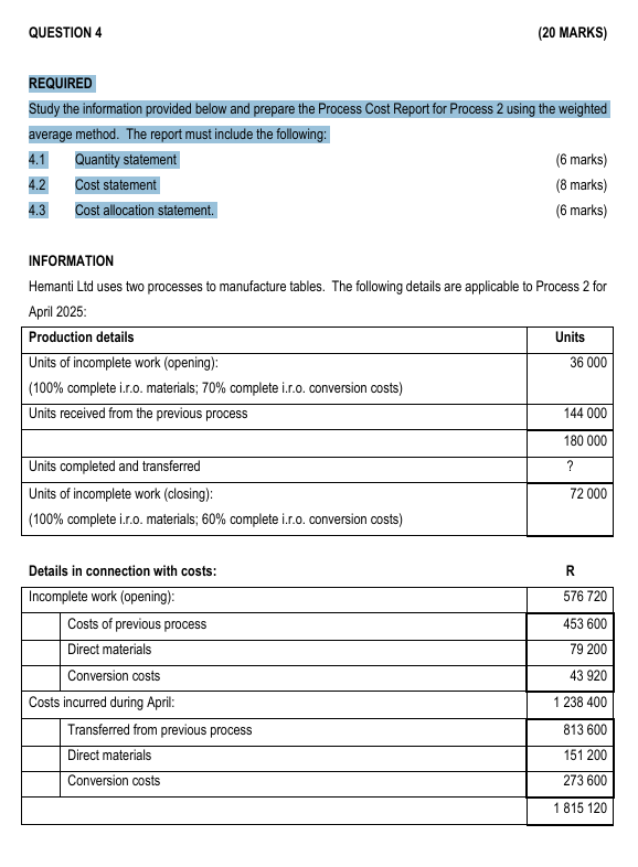 Solved REQUIRED Study the information provided below and | Chegg.com