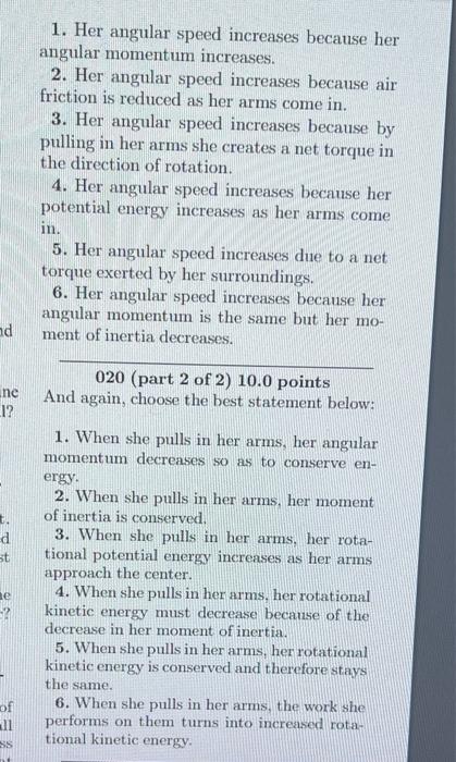 Solved 019 (part 1 of 2 ) 10.0 points A figure skater on ice | Chegg.com