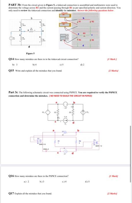 Solved Part 3: Tinkercad and PSPICE Total = 9 MARKS PART 3a: | Chegg.com