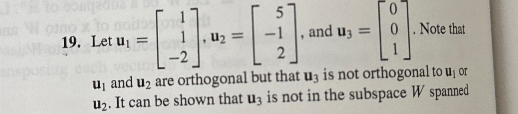 Solved Let u1=[11-2],u2=[5-12], ﻿and u3=[001]. ﻿Note that u1 | Chegg.com